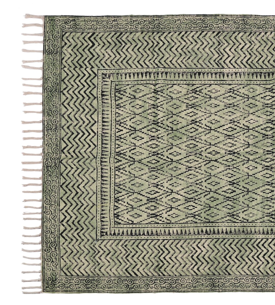 Handmade Cotton Rug Indian Rug Living Room Block Printed Rug Rugs for ...