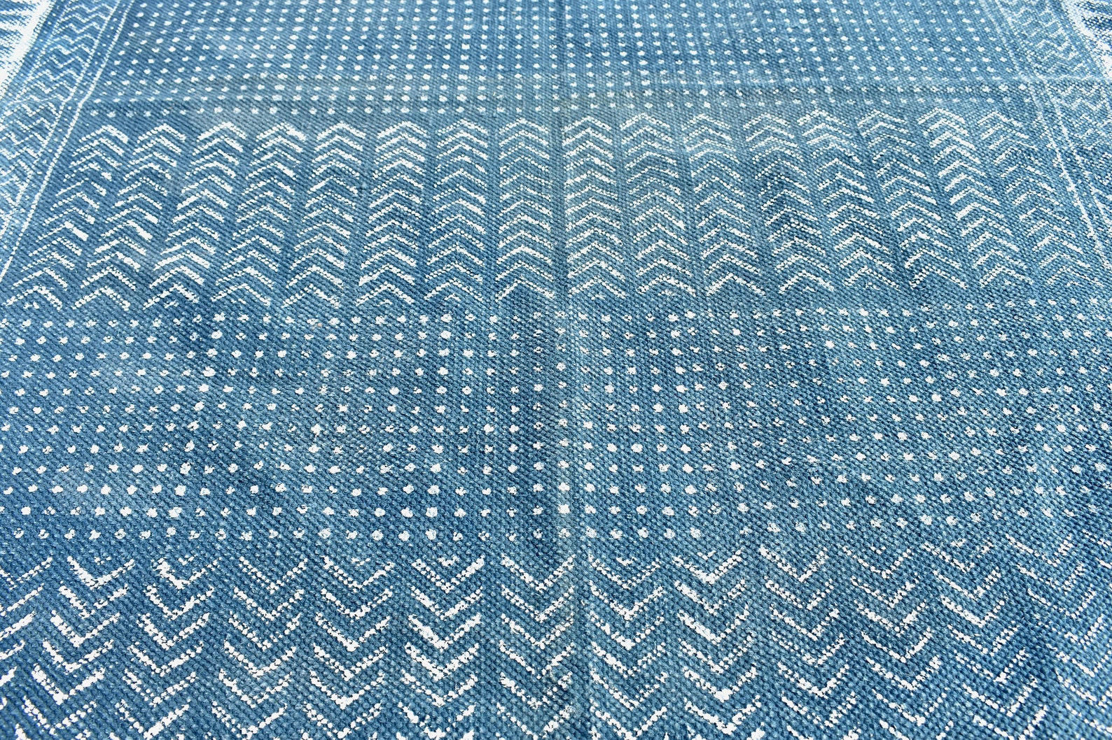 Indigo Blue Rug 3x10 4x10 Ft Handmade Cotton Rug Cotton Runner Rug ...