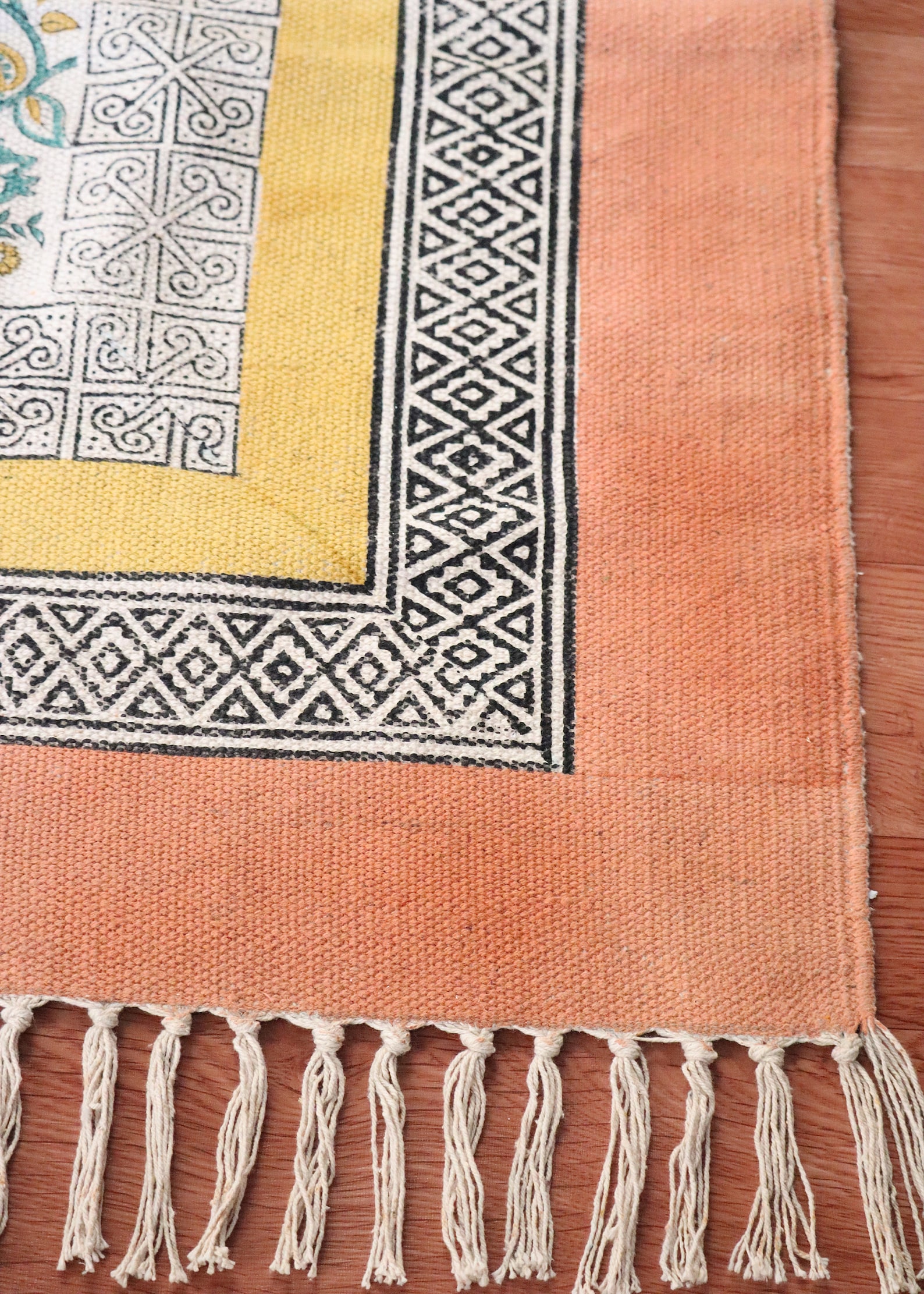 4x6 Feet Rug Vintage Cotton Rug Block Printed Dhurrie Rug - Etsy