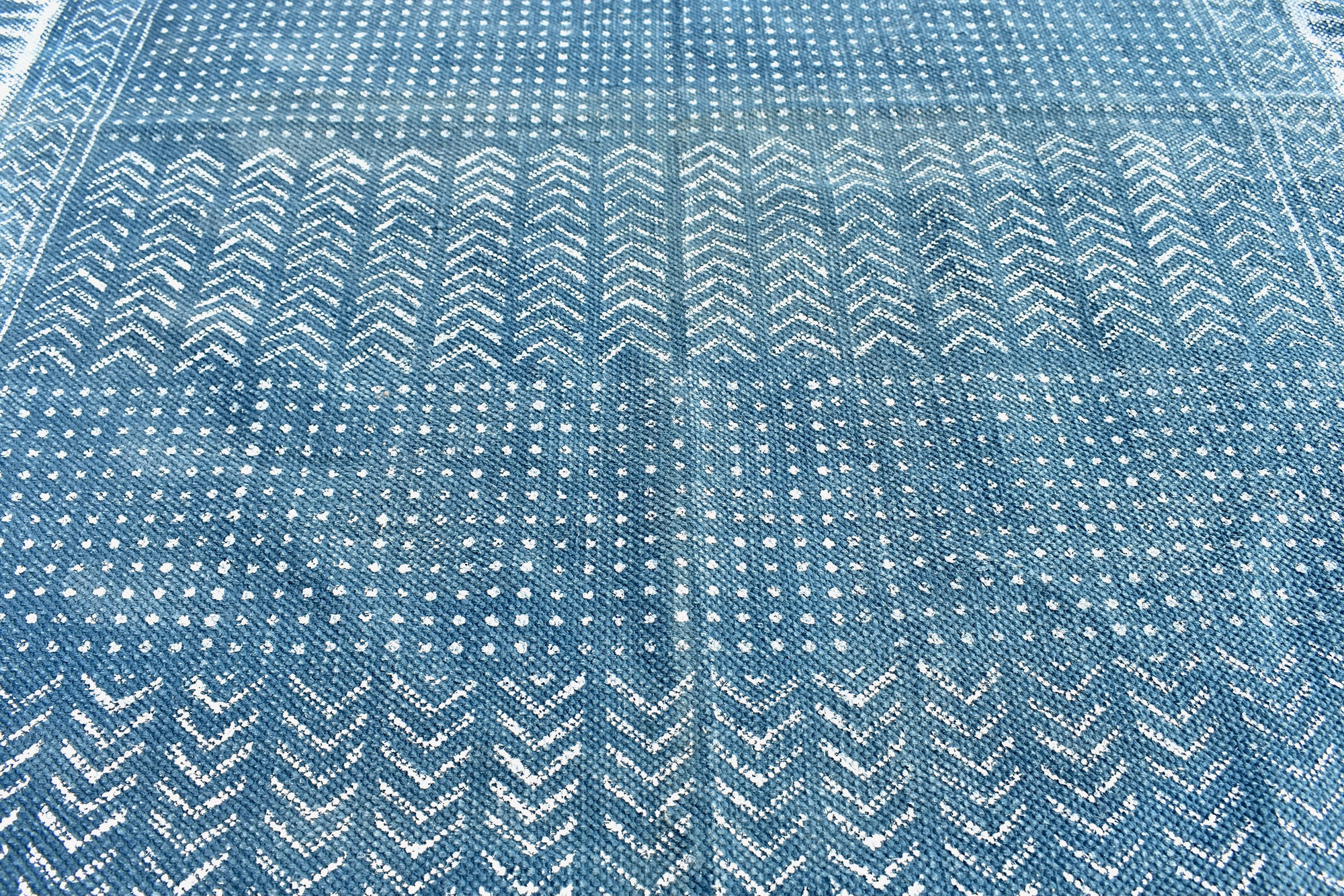 6x9 Feet Indian Hand Block Print Rug Indigo Blue Color Rug Geometric ...