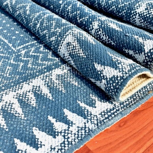 Indigo Blue Rug 3x10 4x10 Ft Handmade Cotton Rug Cotton Runner Rug ...