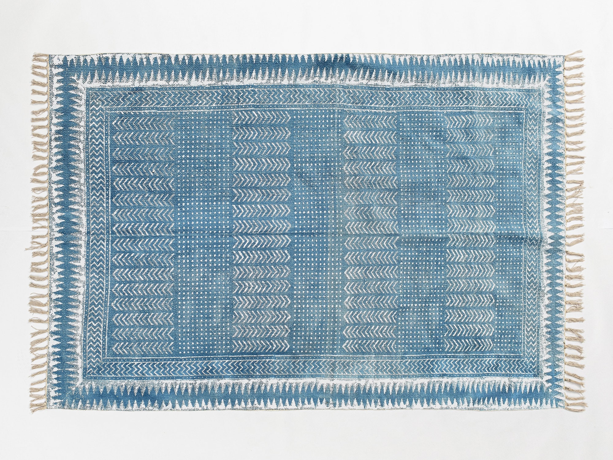 Indigo Blue Rug 3x10 4x10 Ft Handmade Cotton Rug Cotton Runner Rug ...