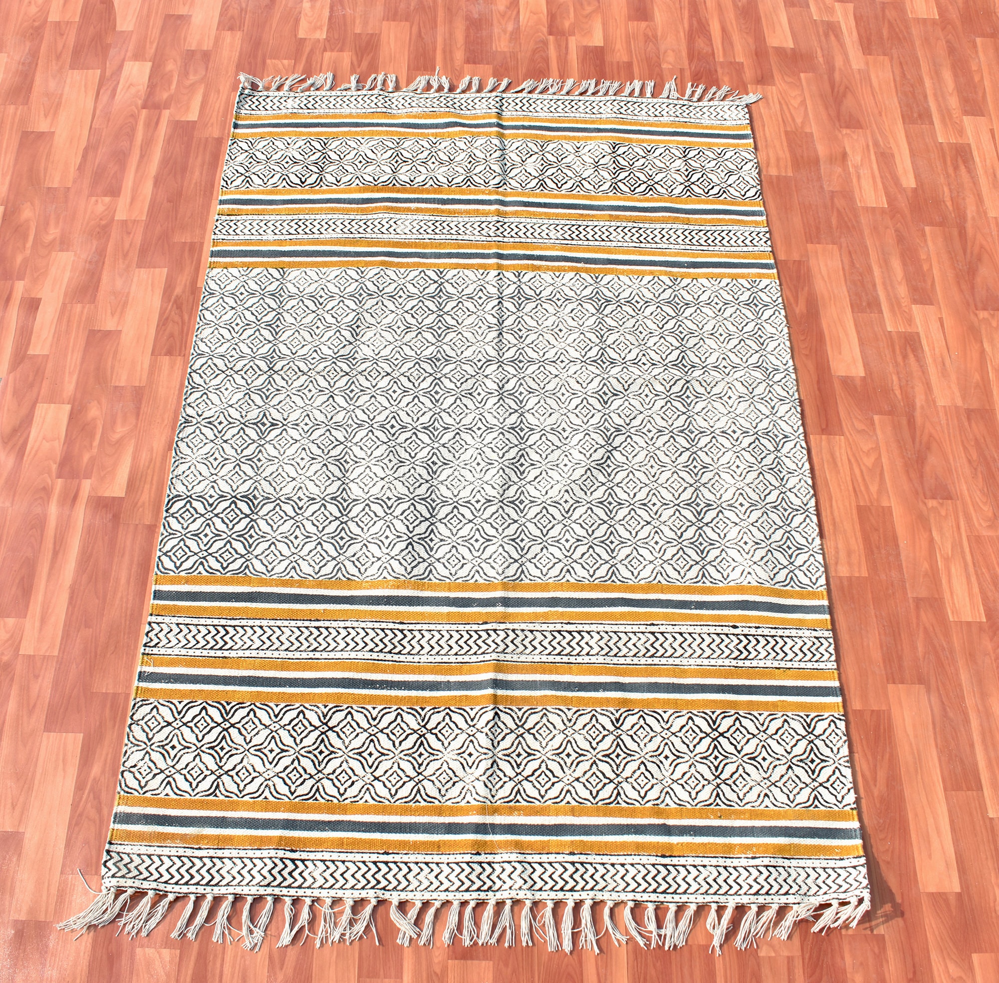 Indian Handmade Rug Yellow Mustard Cotton Rug Custom Size Rug Outdoor ...