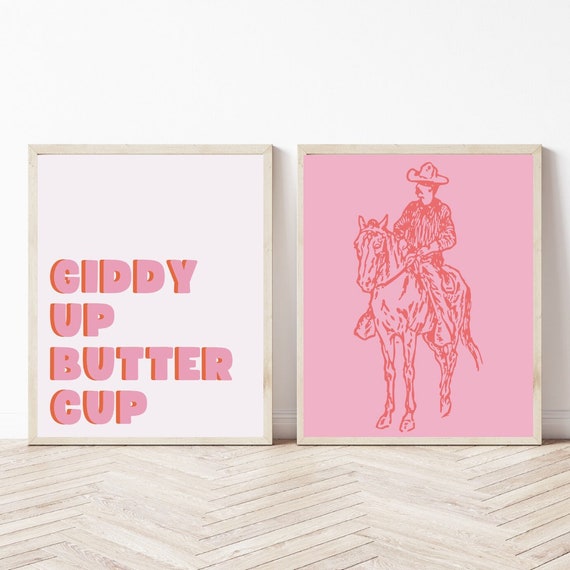 Western Set of 2 Prints Digital Download Giddy up Print - Etsy