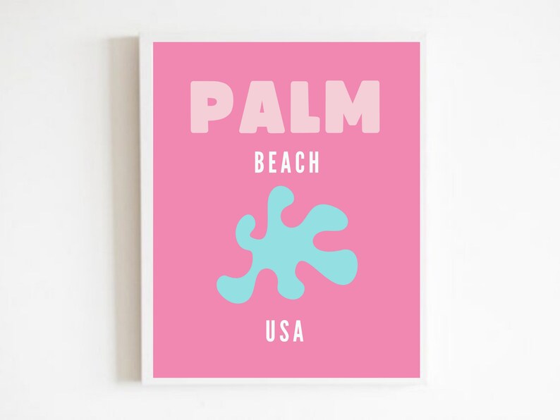 Palm Beach Print Preppy Room Decor Travel Poster Preppy Etsy