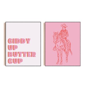 Western Set of 2 Prints Digital Download Giddy up Print - Etsy