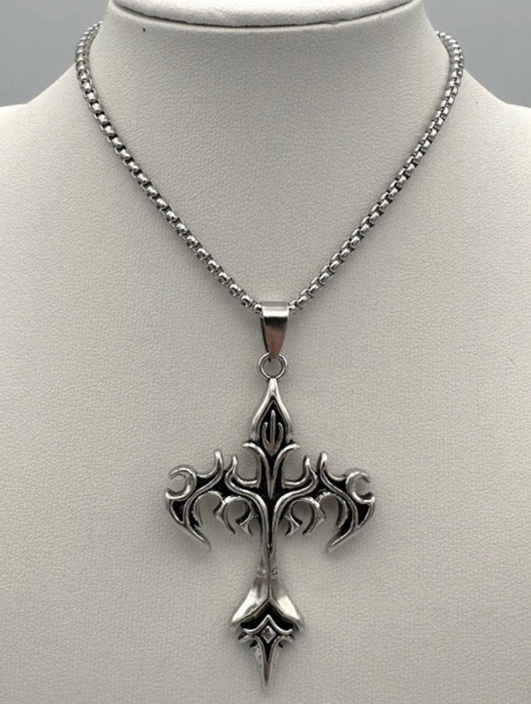 Gothic Cross Necklace Chain Pendant Jewellery Accessory Handmade ...