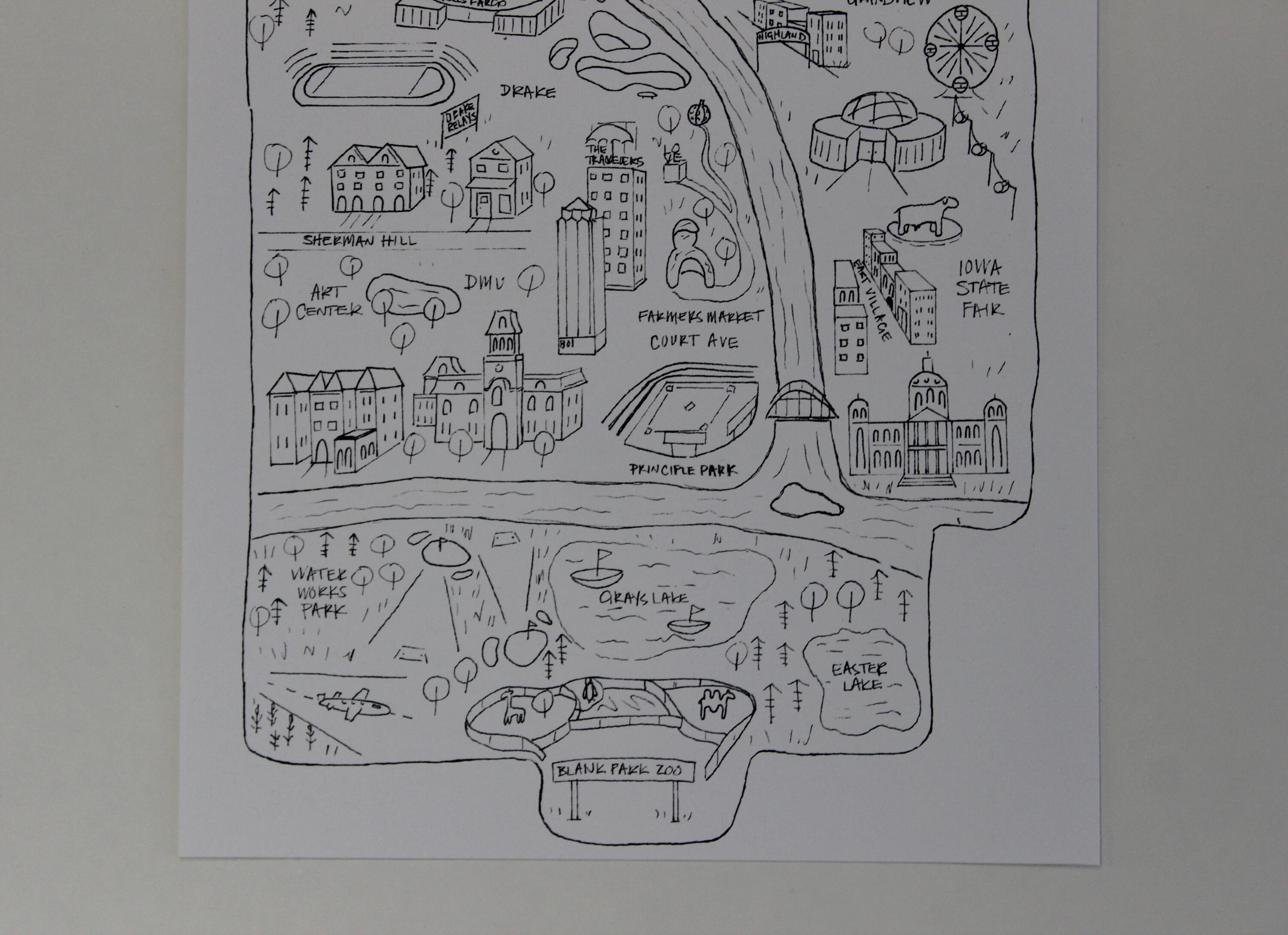 8” X 10” Des Moines Drawing - Etsy