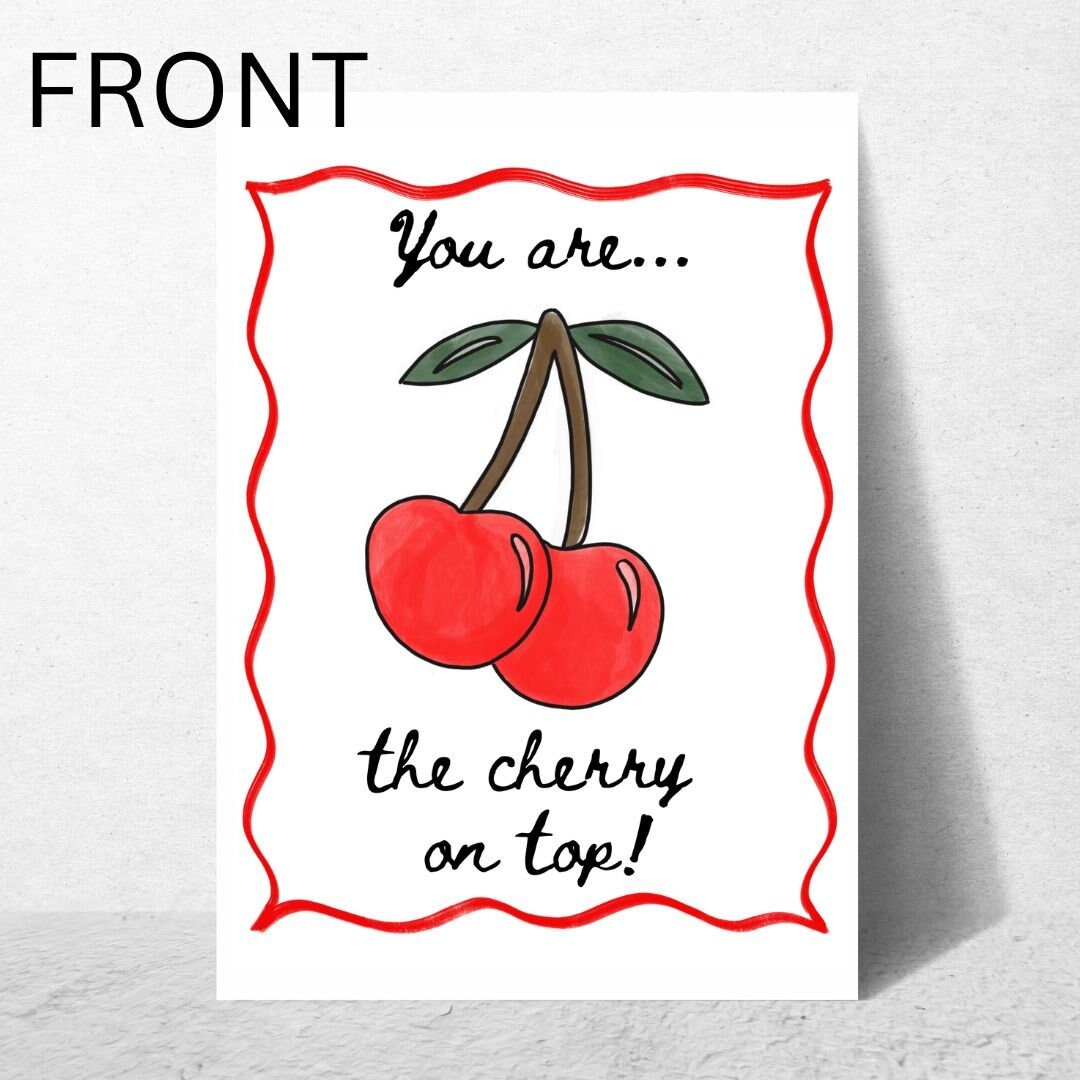 Printable Cherry, Gelato, and Watermelon Valentine's Day Cards, Vday ...