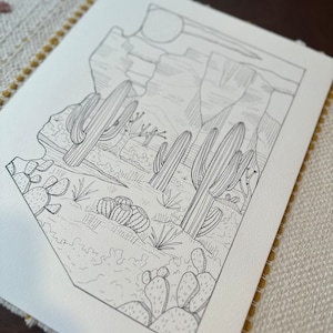 Arizona Desert Drawing - Etsy