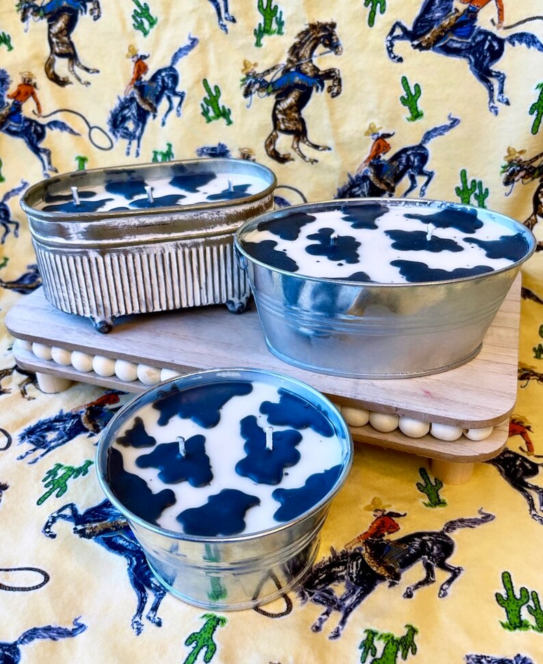 Cow Print Candle - Etsy