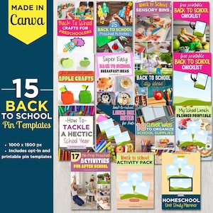 Back to School Pinterest Templates, Pin Templates, Pinterest Marketing ...