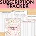 Subscription Tracker Printable | Fillable Subscription Tracker ...