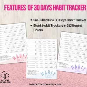 30 Days Habit Simple Habit Tracker | Daily Habit Tracker PDF Monthly ...