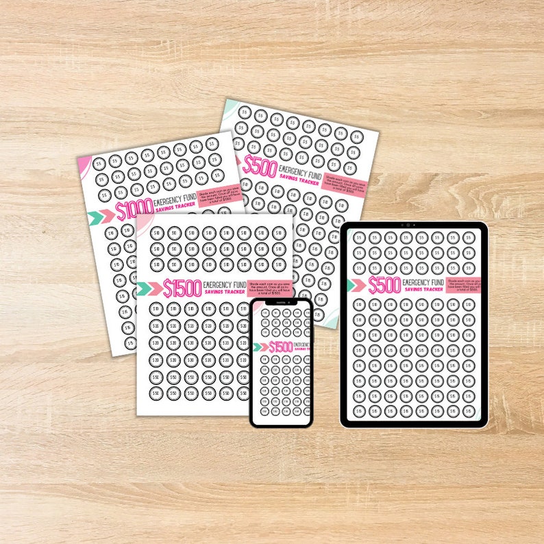 Emergency Fund Tracker Printable Emergency Fund Savings Tracker 1000 ...