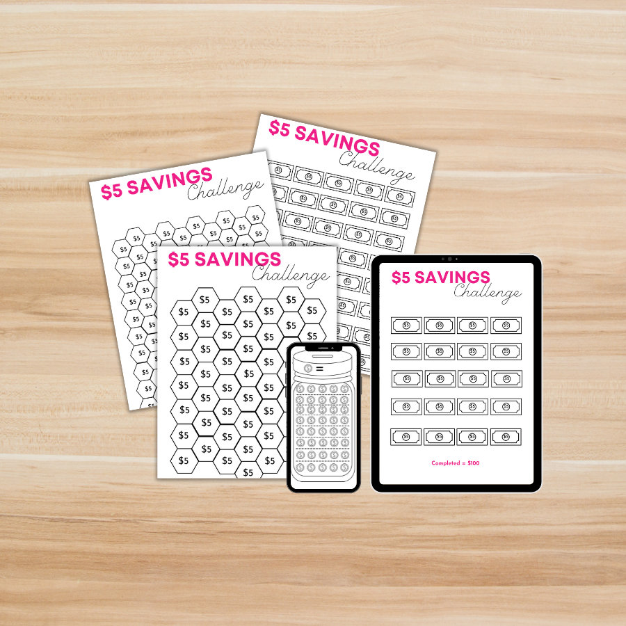 5 Dollar Savings Challenge Printable | 5 Dollar Challenge | 500 Savings ...