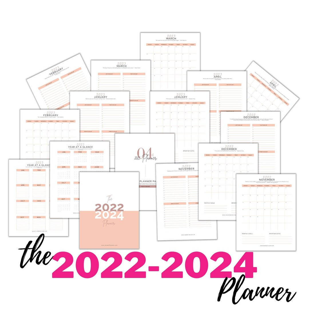 2022 2023 2024 Planner Monthly and Weekly | Planner Daily Weekly and ...