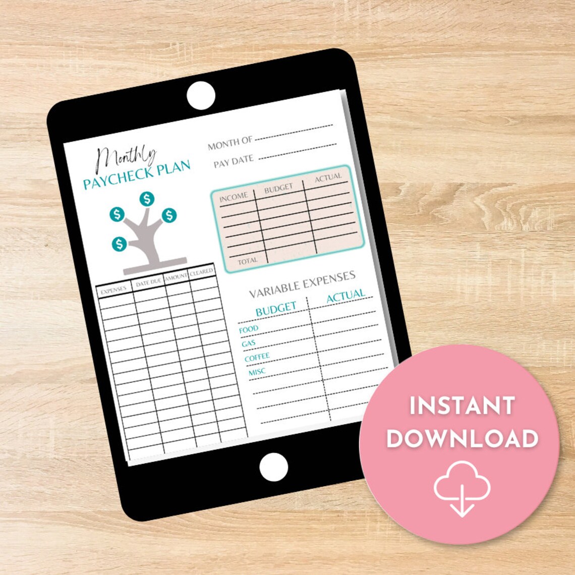 Fillable Monthly Expense Tracker Printable Expense Tracker - Etsy