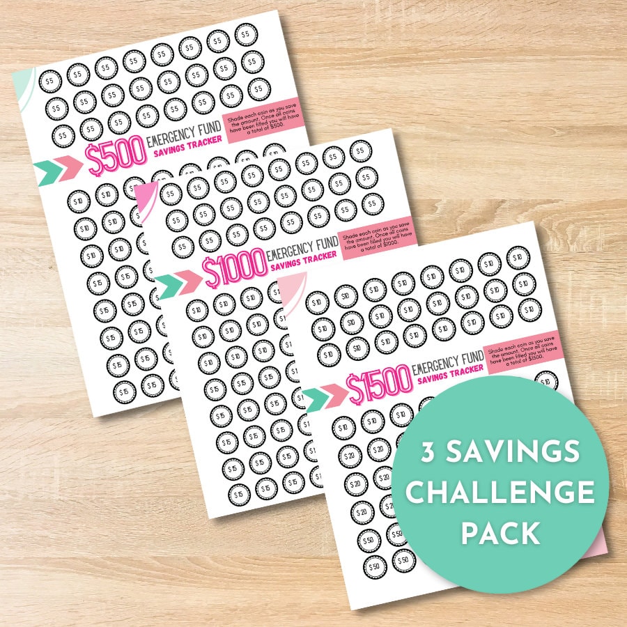 Emergency Fund Tracker Printable Emergency Fund Savings Tracker 1000 ...