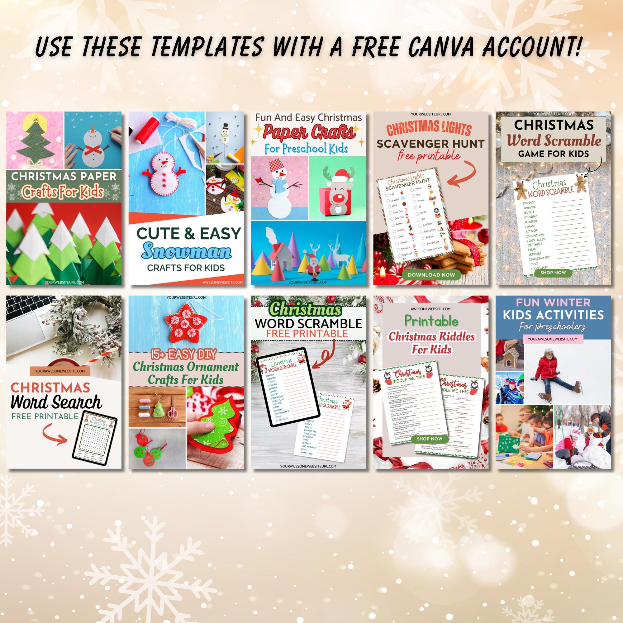 Christmas Kids Activities Pinterest Pin Templates, Food Blogger Canva ...