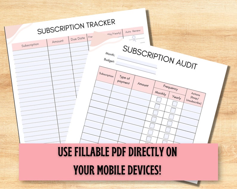 Subscription Tracker Printable | Fillable Subscription Tracker ...