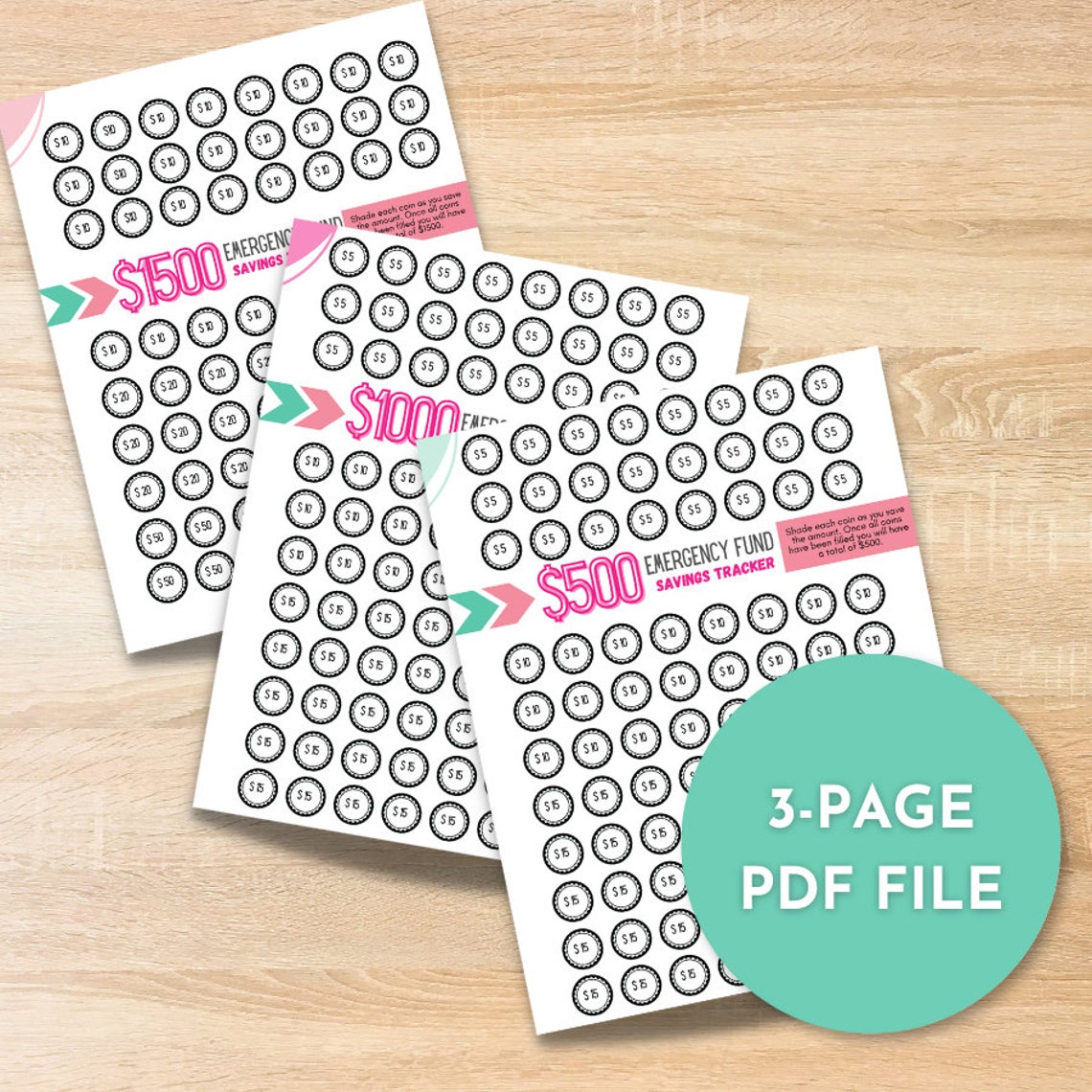 Emergency Fund Tracker Printable Emergency Fund Savings Tracker 1000 ...