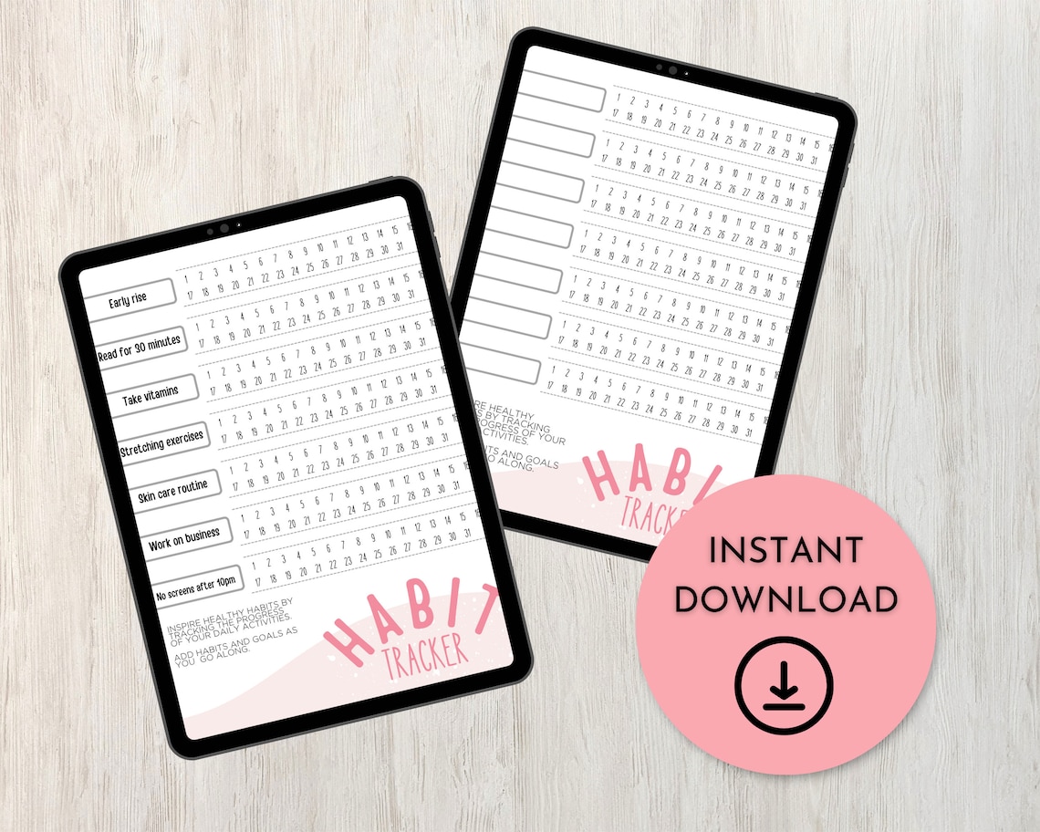30 Days Habit Simple Habit Tracker | Daily Habit Tracker PDF Monthly ...