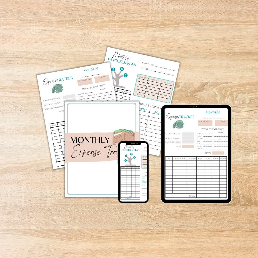 Fillable Monthly Expense Tracker Printable Expense Tracker iPad Monthly ...