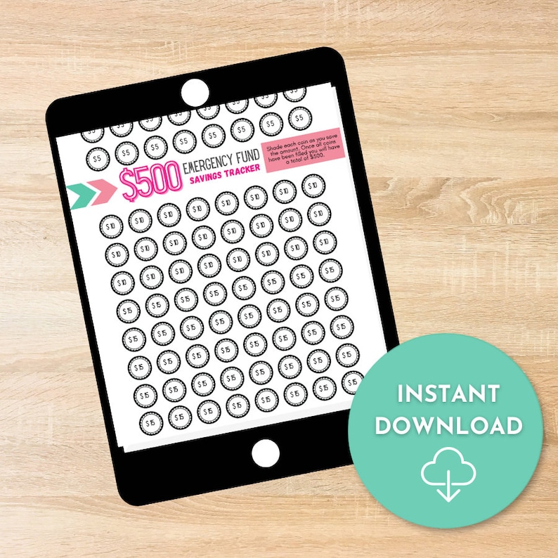 Emergency Fund Tracker Printable Emergency Fund Savings Tracker 1000 ...