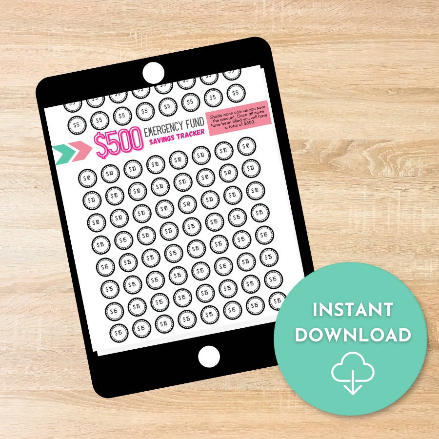 Emergency Fund Tracker Printable Emergency Fund Savings Tracker 1000 ...