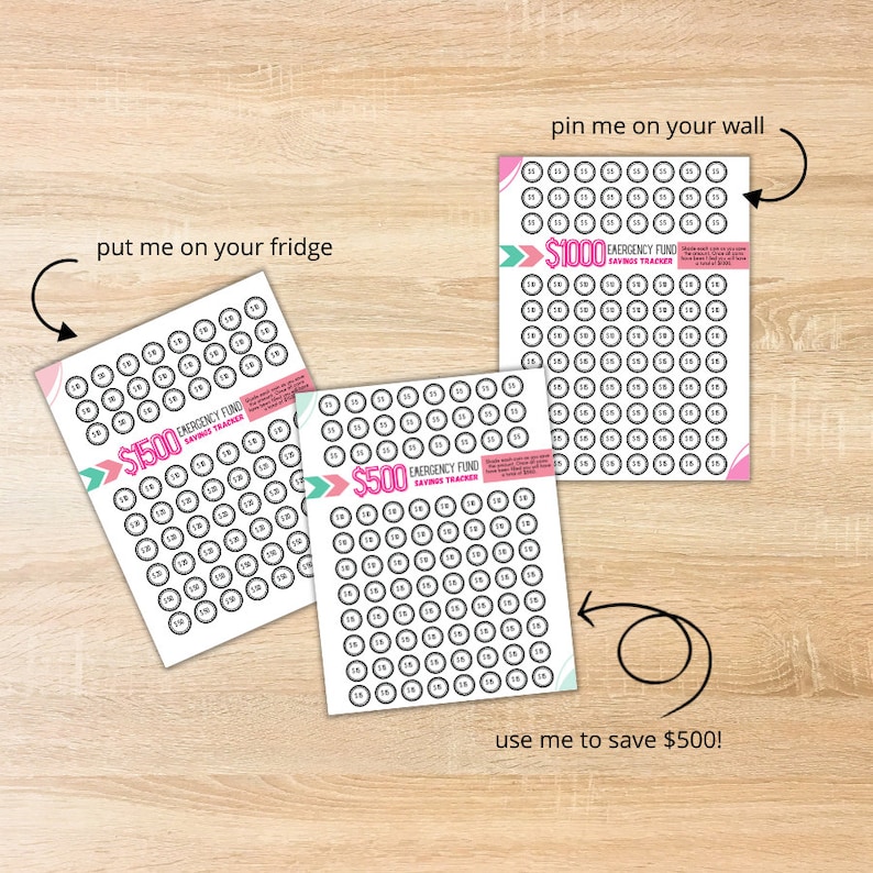 Emergency Fund Tracker Printable Emergency Fund Savings Tracker 1000 ...