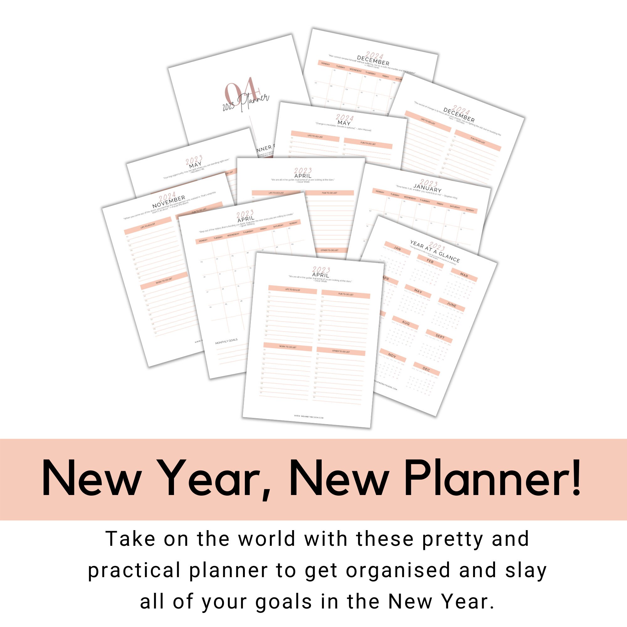 2022 2023 2024 Planner Monthly and Weekly | Planner Daily Weekly and ...
