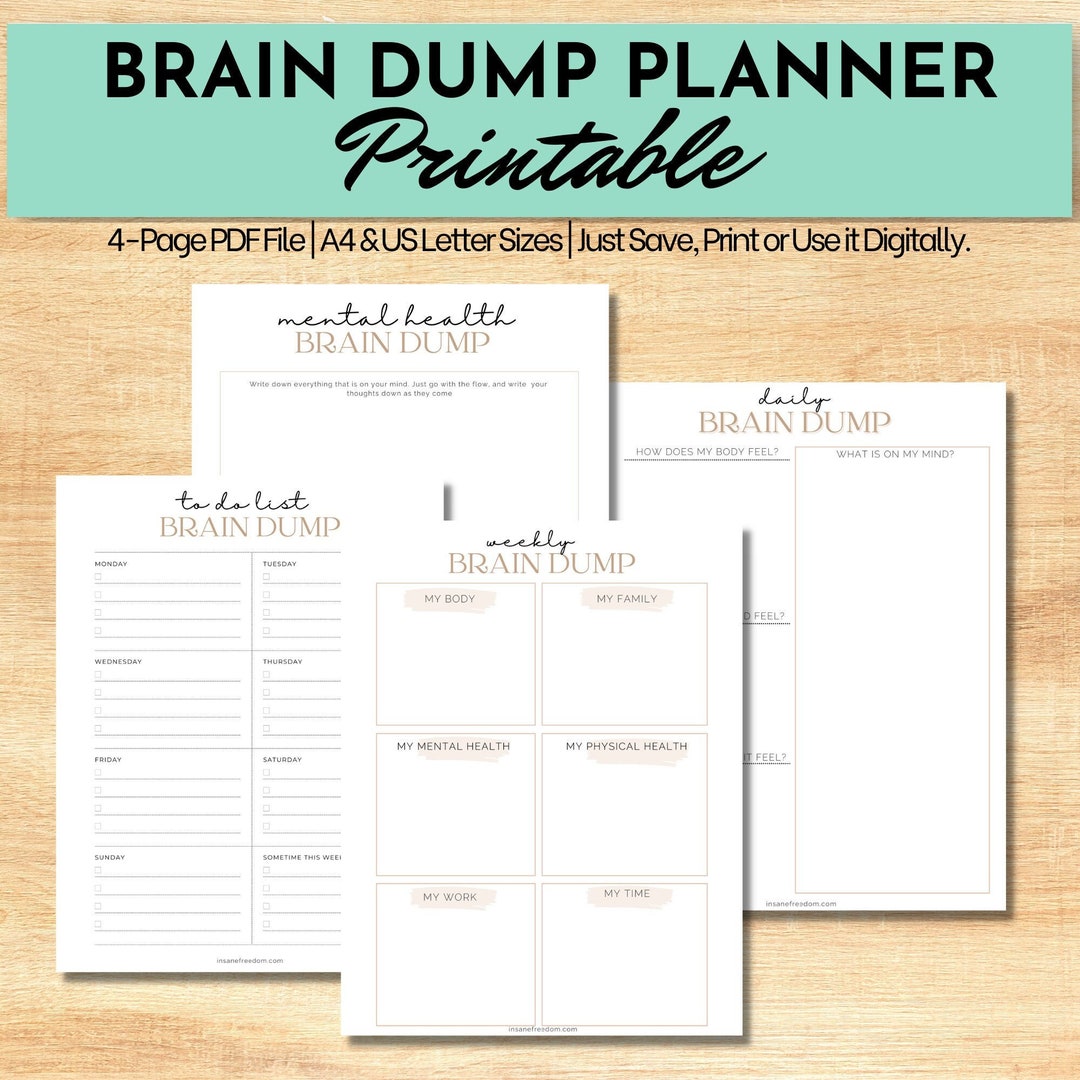 Brain Dump Planner | Entrepreneur Planner Brain Dump Planner Printable ...