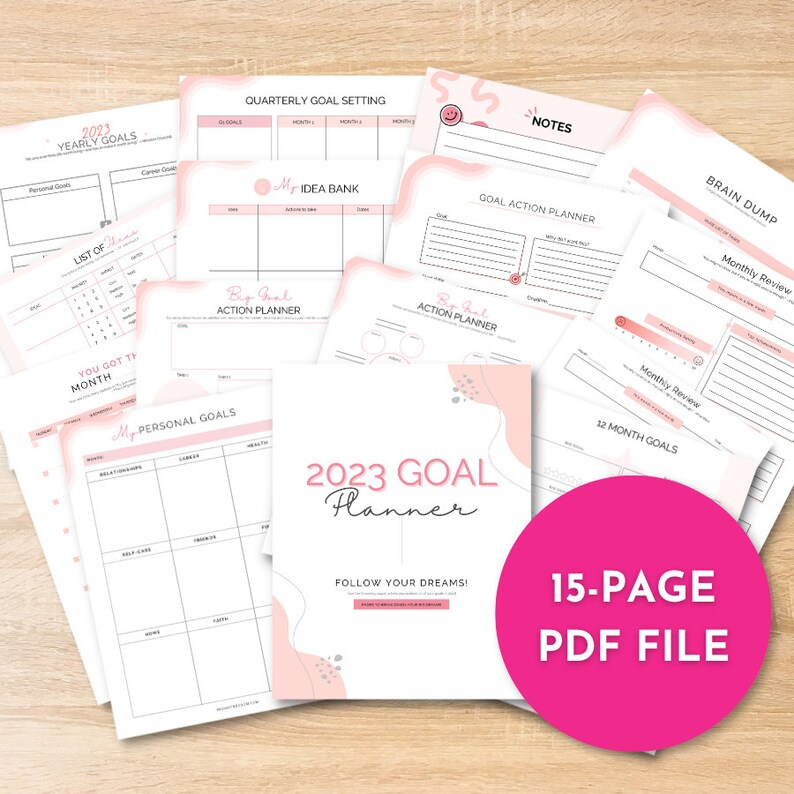 2023 Goal Planner | Goal Setting Planner 2023 | Smart Goal Worksheet ...