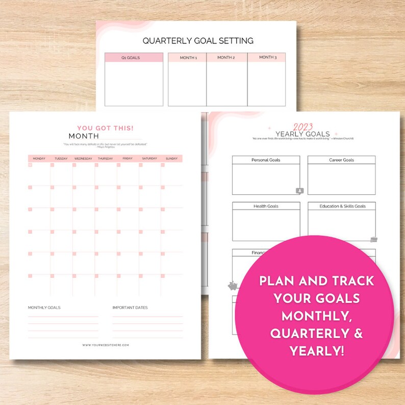 2023 Goal Planner Goal Setting Planner 2023 Smart Goal Worksheet Productivity Planner Monthly ...