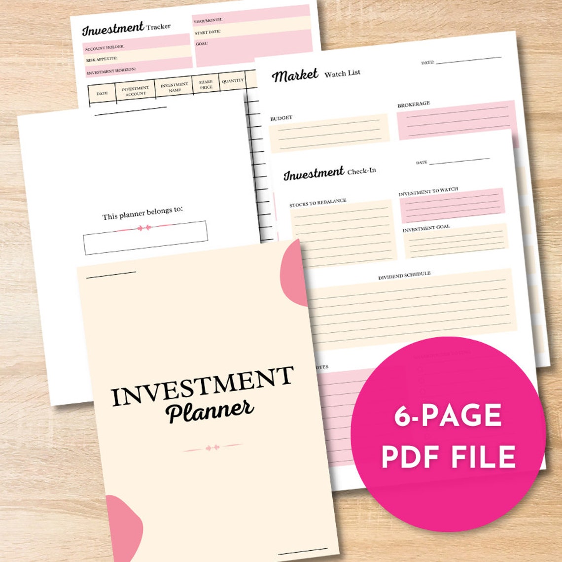 Fillable Investment Planner Printable | Investment Tracker Printable ...