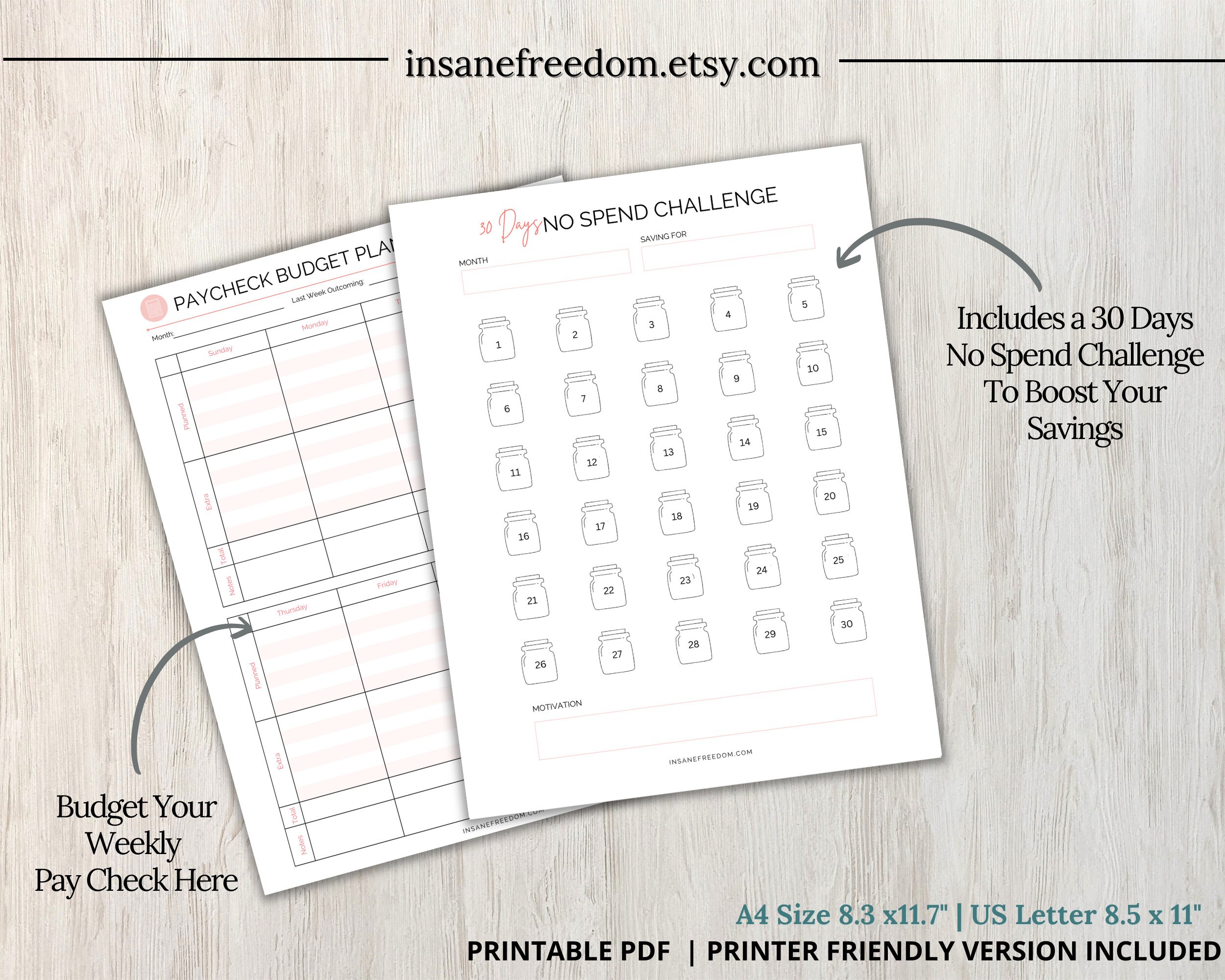 Mini Budget Planner Printable | Paycheck Budget PDF | Yearly Budget ...