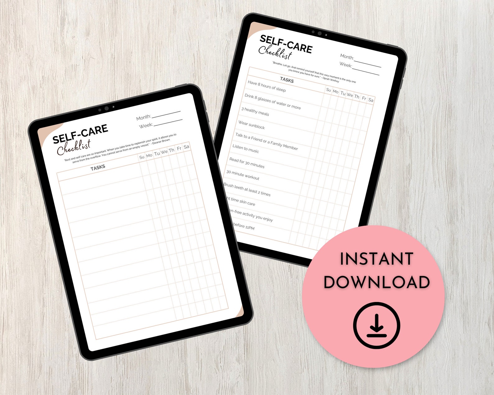 Fillable Self Care Checklist, Daily Self Care Planner Self Care ...