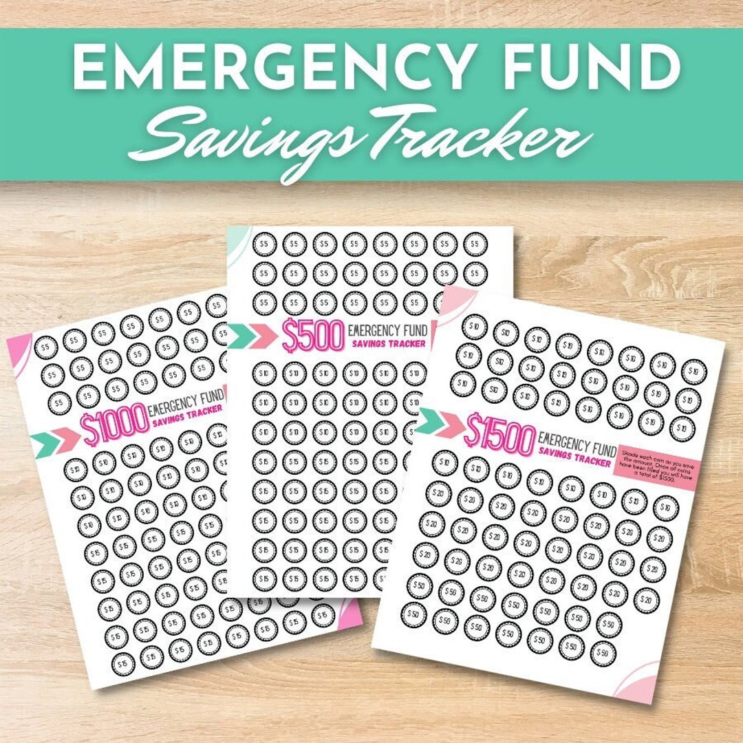 Emergency Fund Tracker Printable | Emergency Fund Savings Tracker ...