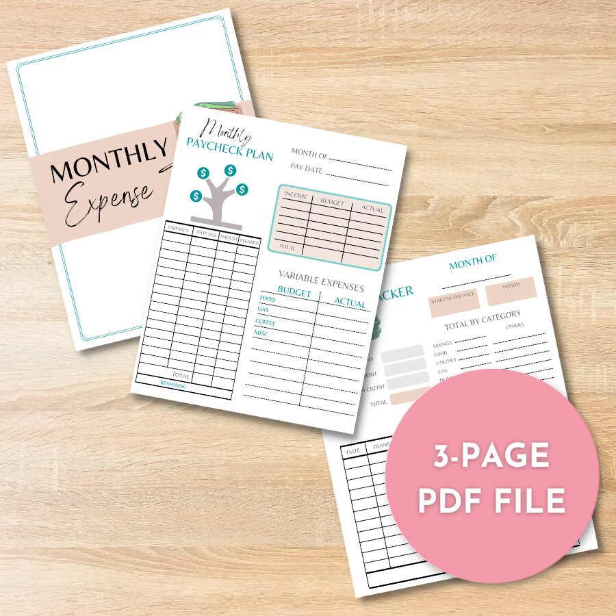 Fillable Monthly Expense Tracker Printable Expense Tracker iPad Monthly ...