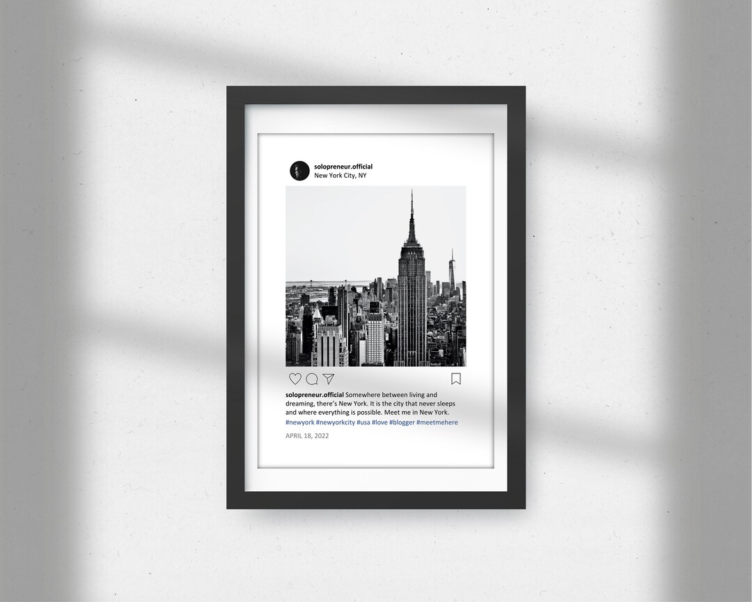 Instagram Post Customizable Poster Wall Art Personalised Gift Print A4 ...