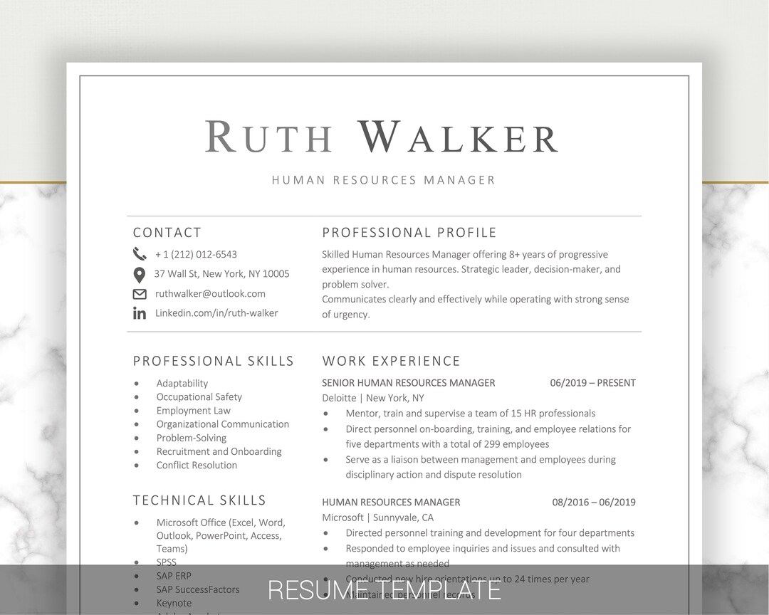 Modèle de CV Modèle de CV professionnel moderne icônes MS Word DOCX A4 ...