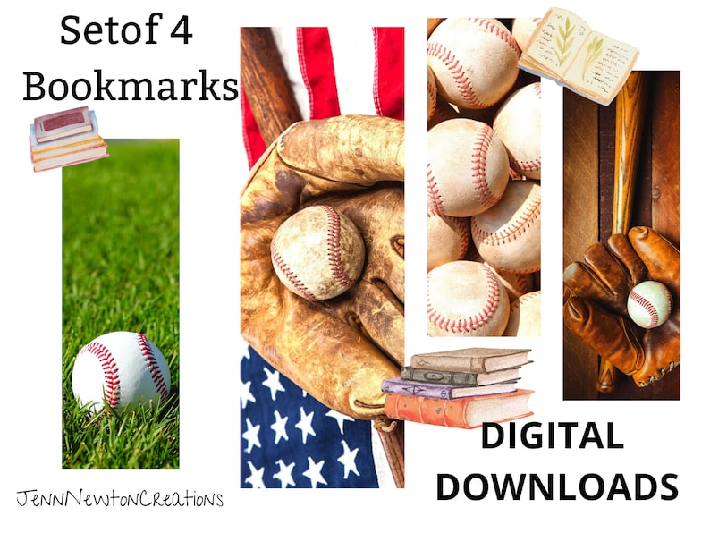 Baseball Printable Bookmarks for Teenage Boys or Girls. DIGITAL ...