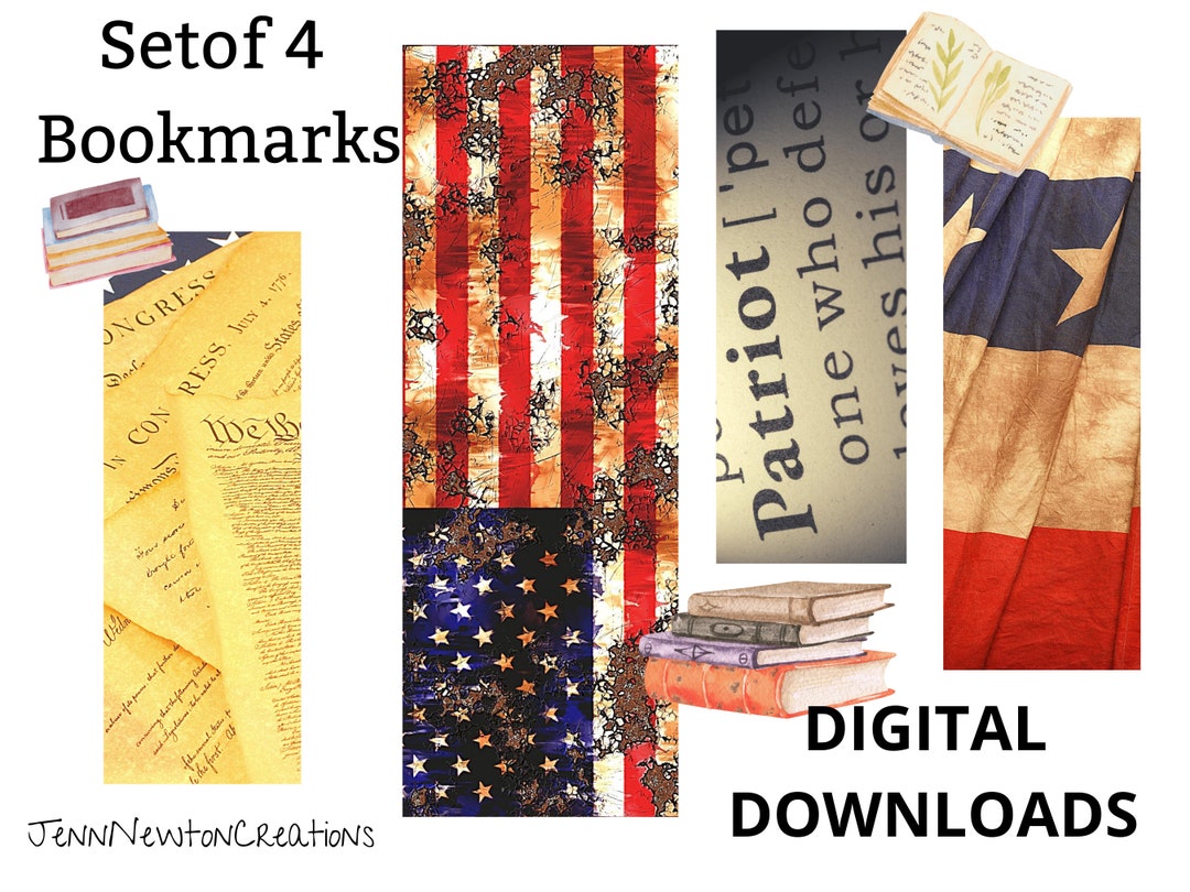 Vintage Patriotic Printable Bookmarks With Scriptures for Men or Women ...