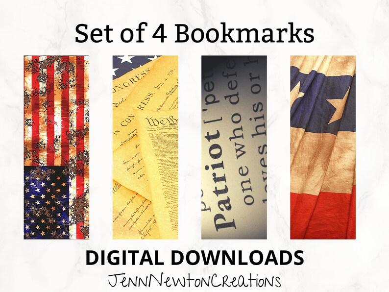 Vintage Patriotic Printable Bookmarks With Scriptures for Men or Women ...
