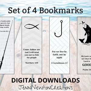 Fishing Printable Bookmarks With Scriptures for Men. DIGITAL DOWNLOAD ...