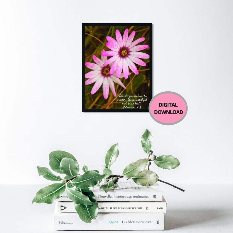 Colossians 4:2. Pink Flowers With Scripture Printable Perfect for Girls ...