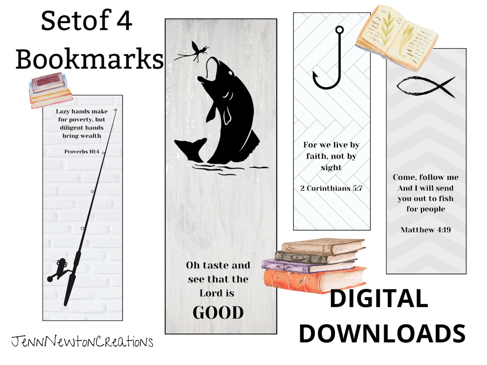 Fishing Printable Bookmarks With Scriptures for Men. DIGITAL | Etsy