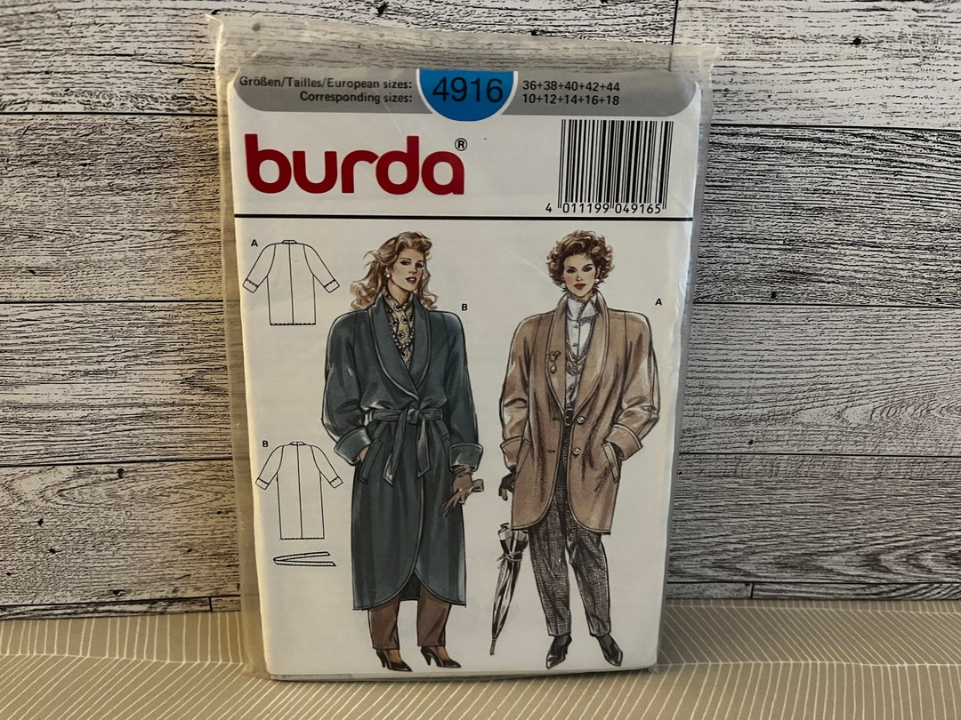 Burda Sewing Pattern 4916, Women's Jackets, Vintage Sewing Pattern ...