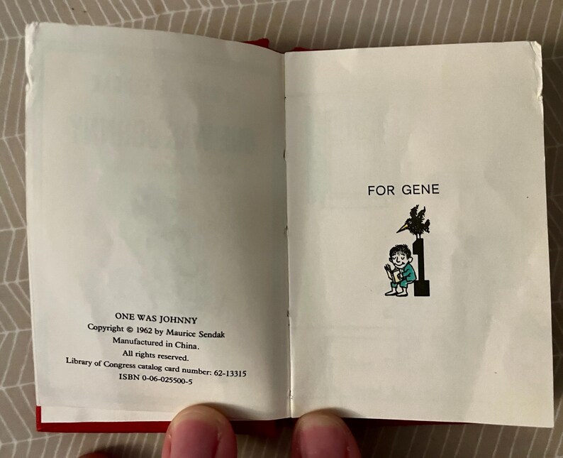 One Was Johnny, by Maurice Sendak, Vintage Book, Children's Book, 1962 ...